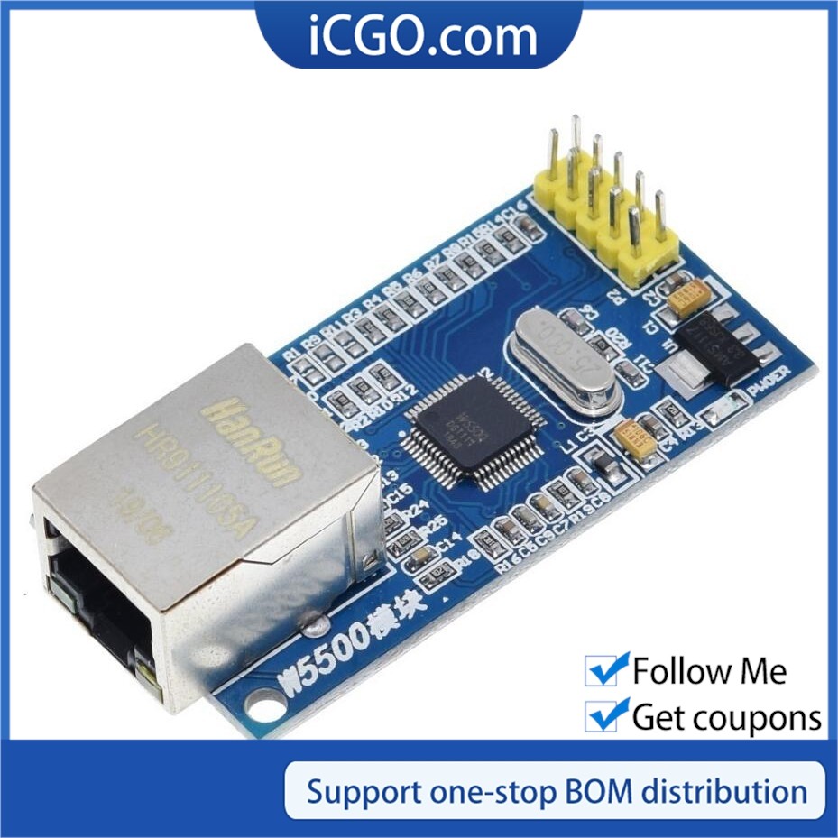 W5500 Módulo De Rede Ethernet hardware TCP/IP 51/STM32 Microcontrolador Programa Sobre W5100 ...