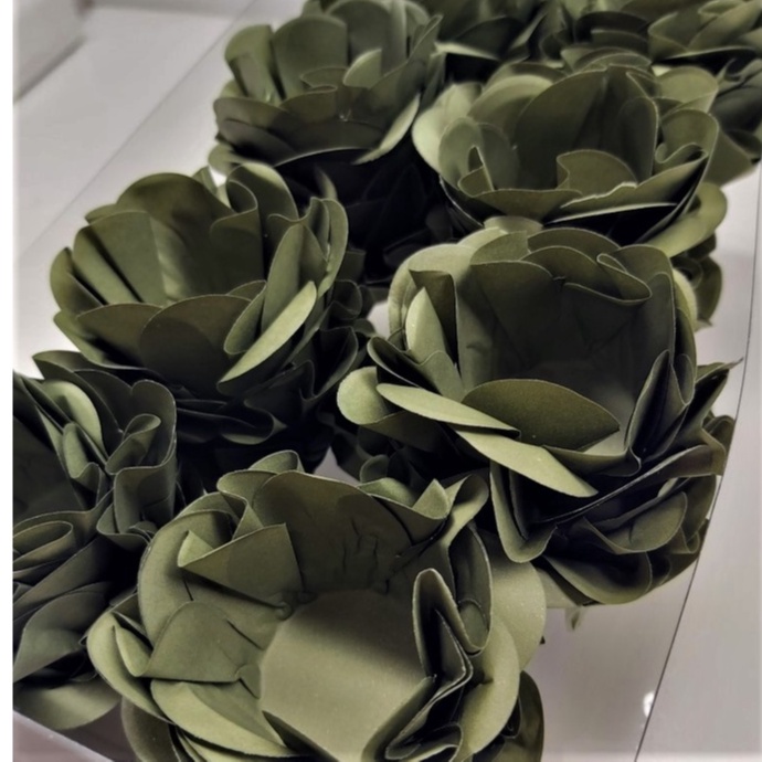 40 Forminhas Flor Verde Pistache Escuro Para Doces Finos Docinhos