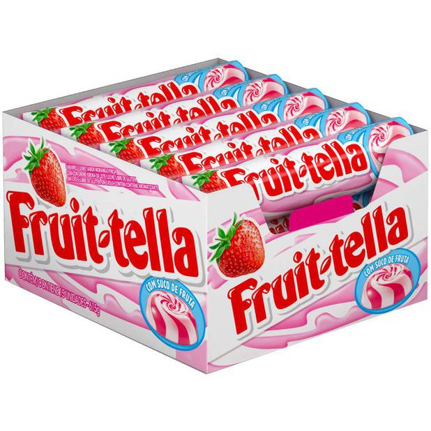 Bala dura Fruittella caixa com 15 un. Caramelo ou morango doce fruit ...