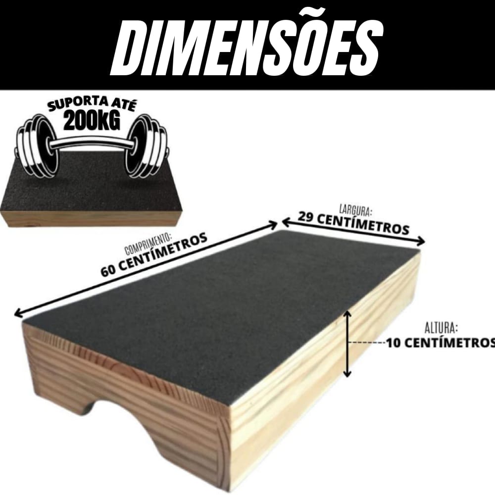 Step Caixote De Madeira 60x29x10cm Aeróbico Fitness Ginástica Academia ...