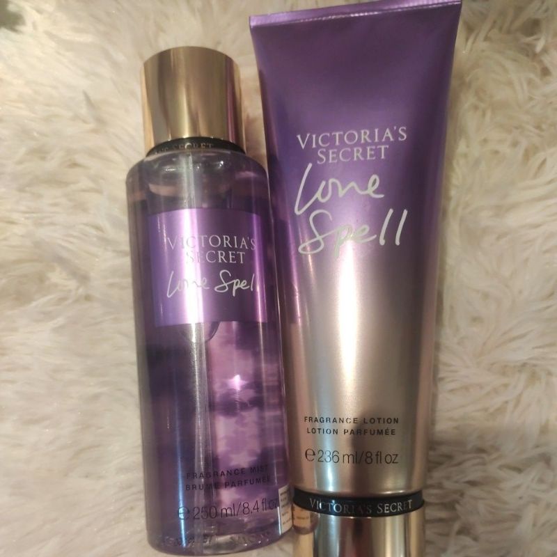 Kit Victoria's Secret Love Spell Creme 236ml+Body Splash 250ml | Shopee ...