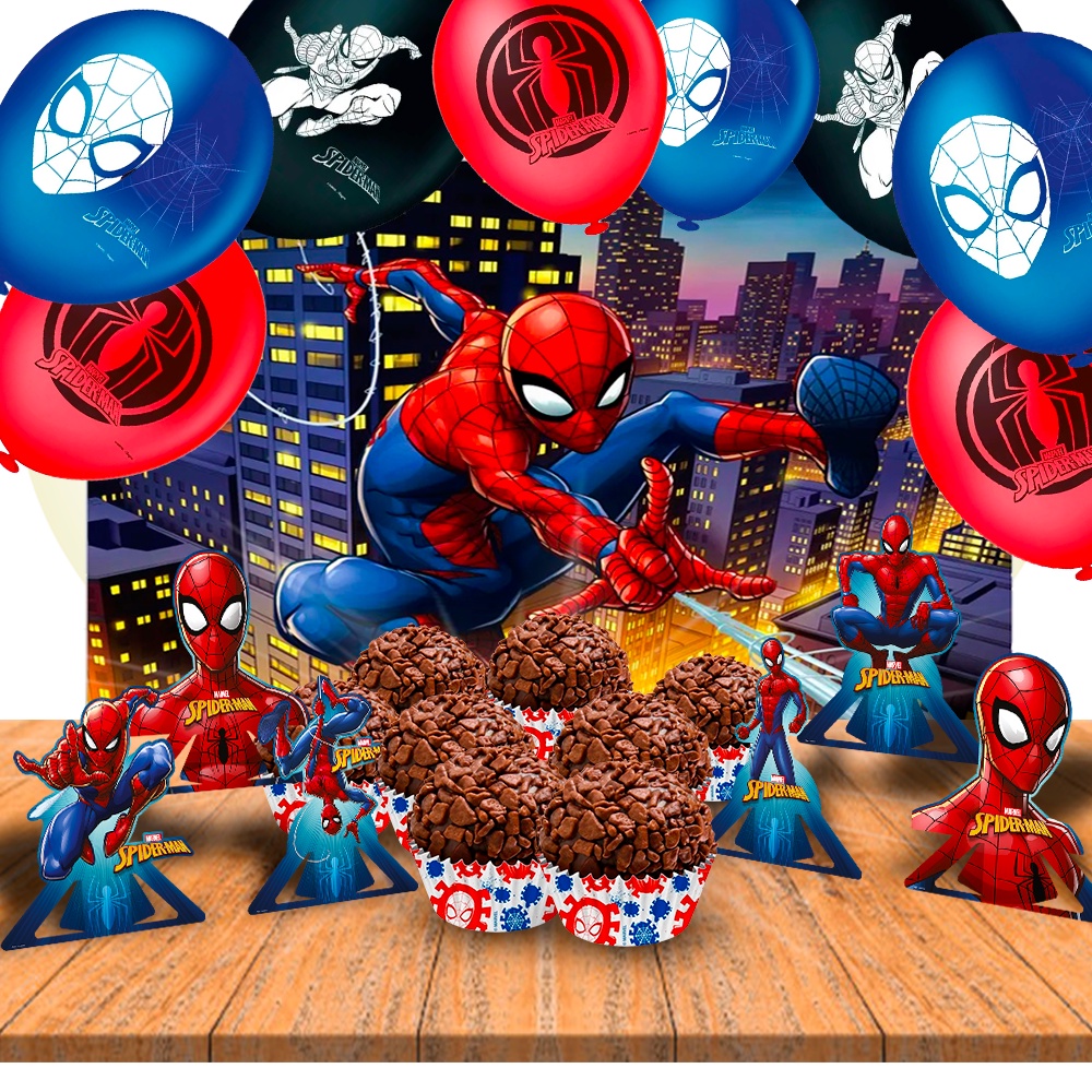 Kit festa 132 pçs Decoração Homem Aranha anive mais completo - Corre ...