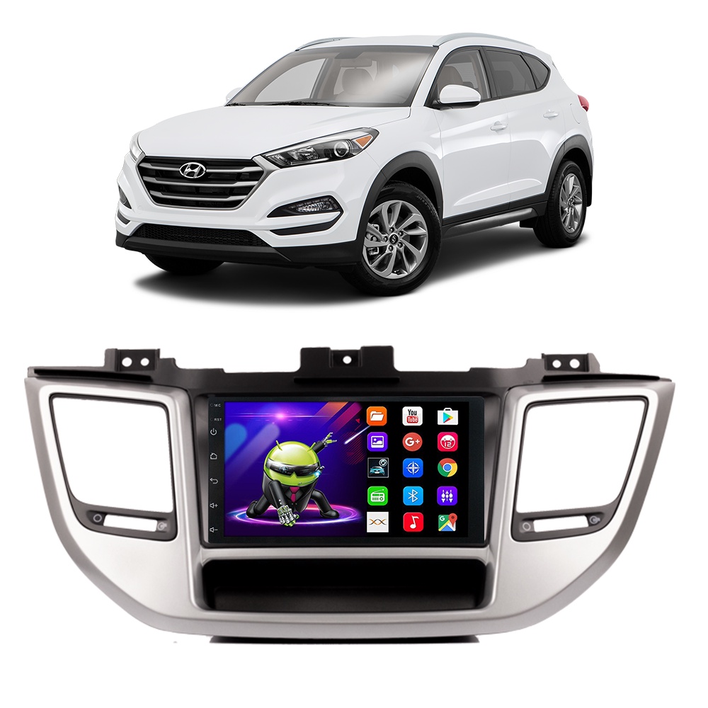 Kit Central Multimidia Android Tucson 2017 2018 2019 2020 2021 2022 2023 2024 7 Polegadas GPS Tv ...