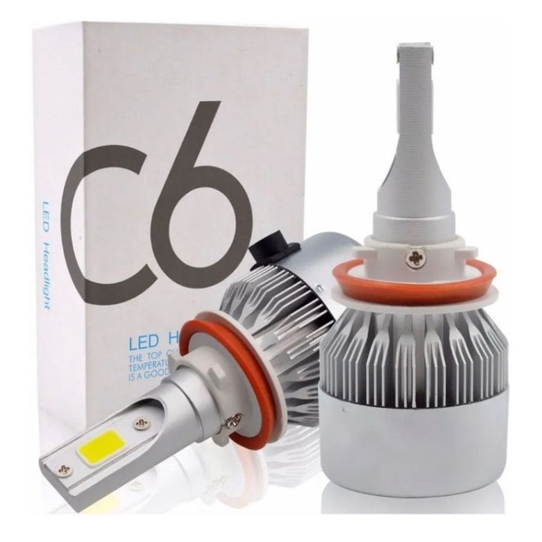 Led C6 H7 Kit Lâmpada Led H7 Carro 6000k 8000 Lumen Super Branca Xenon | Shopee Brasil