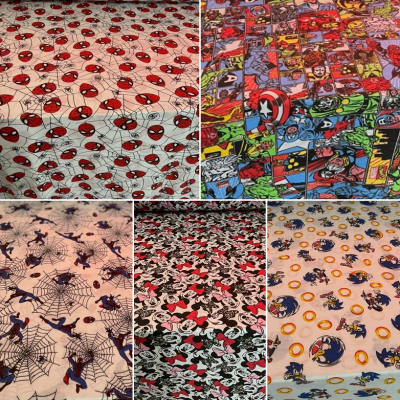 Tecido Malha PV Personagens 1m X 1,80m de largura | Shopee Brasil