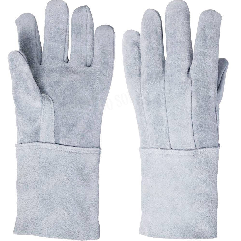 Luva Couro Raspa Cano Longo 20 Soldador Lixadeira EPI 1ª Linha Ca 21432 | Shopee Brasil