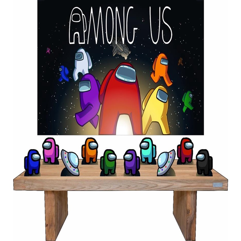 Among Us - Kit Display 8 De Mesa + Painel Decorativo Festa | Shopee Brasil