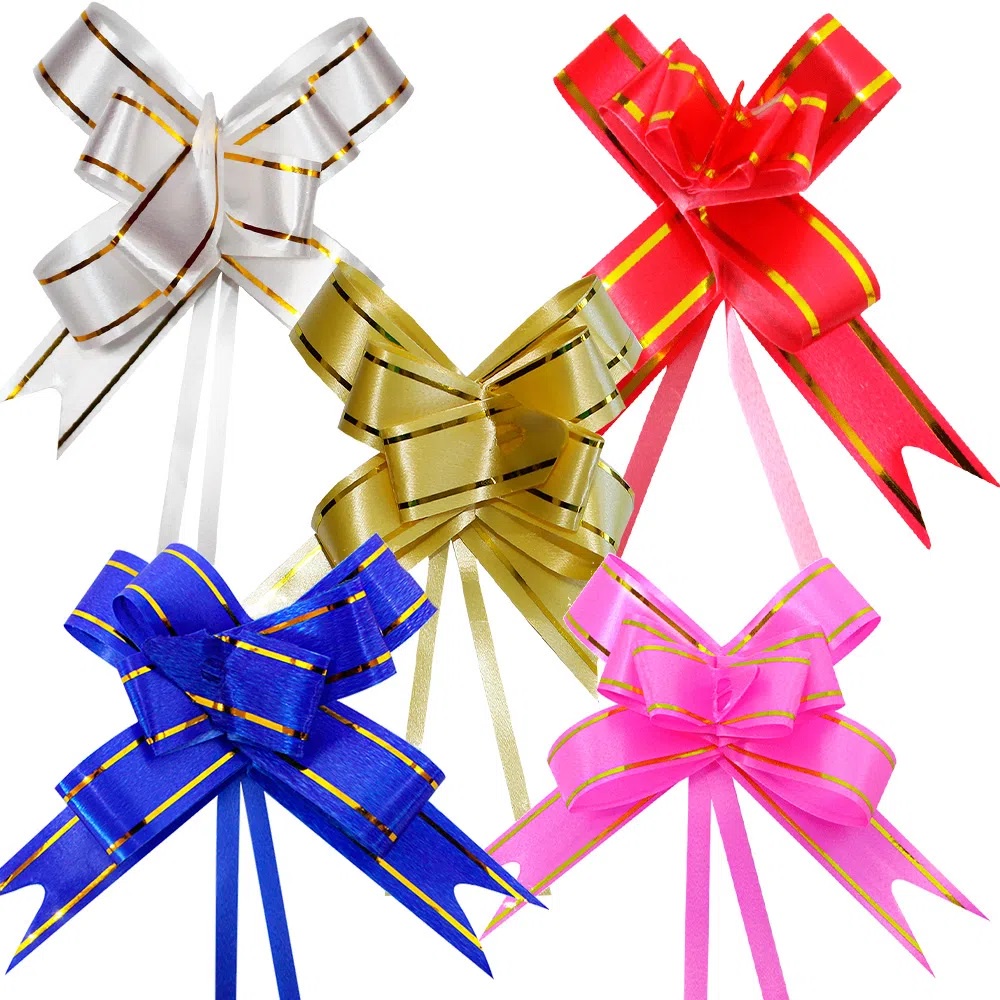 200 Laço Fácil com Fio Dourado Sortidos 12mm x 20cm | Shopee Brasil