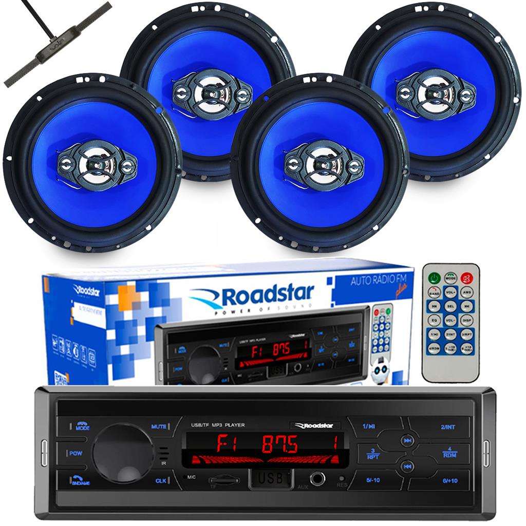 4 Auto Falantes 6 Polegadas Alto-falante + Radio Carro Mp3 Usb+ Antena ...