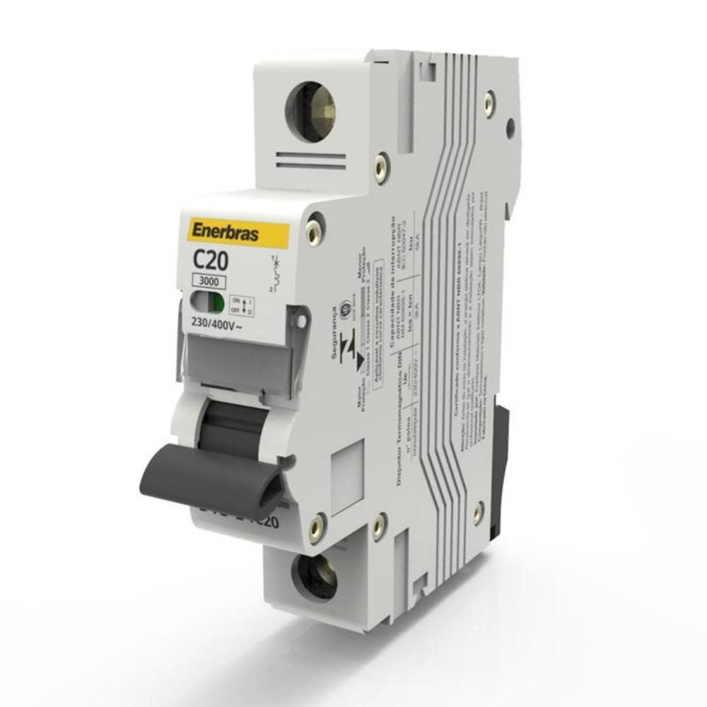 Disjuntor Unipolar 20A 230/400VCA Curva C - Enerbras | Shopee Brasil
