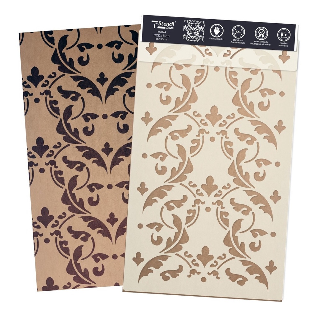 Mara 90x55cm - Stencil para Parede - Stencil Decor | Shopee Brasil