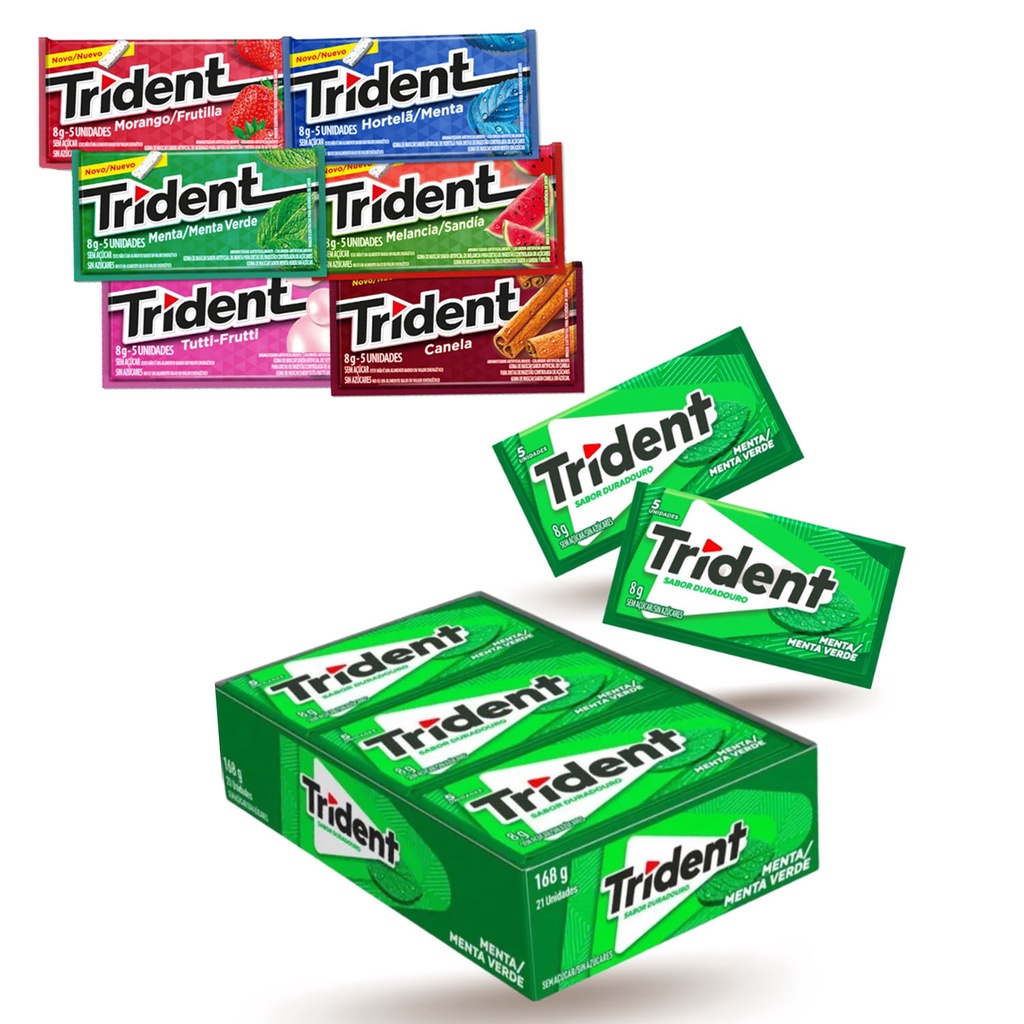 Chiclete Trident Com 21 168g Sabores Display | Shopee Brasil