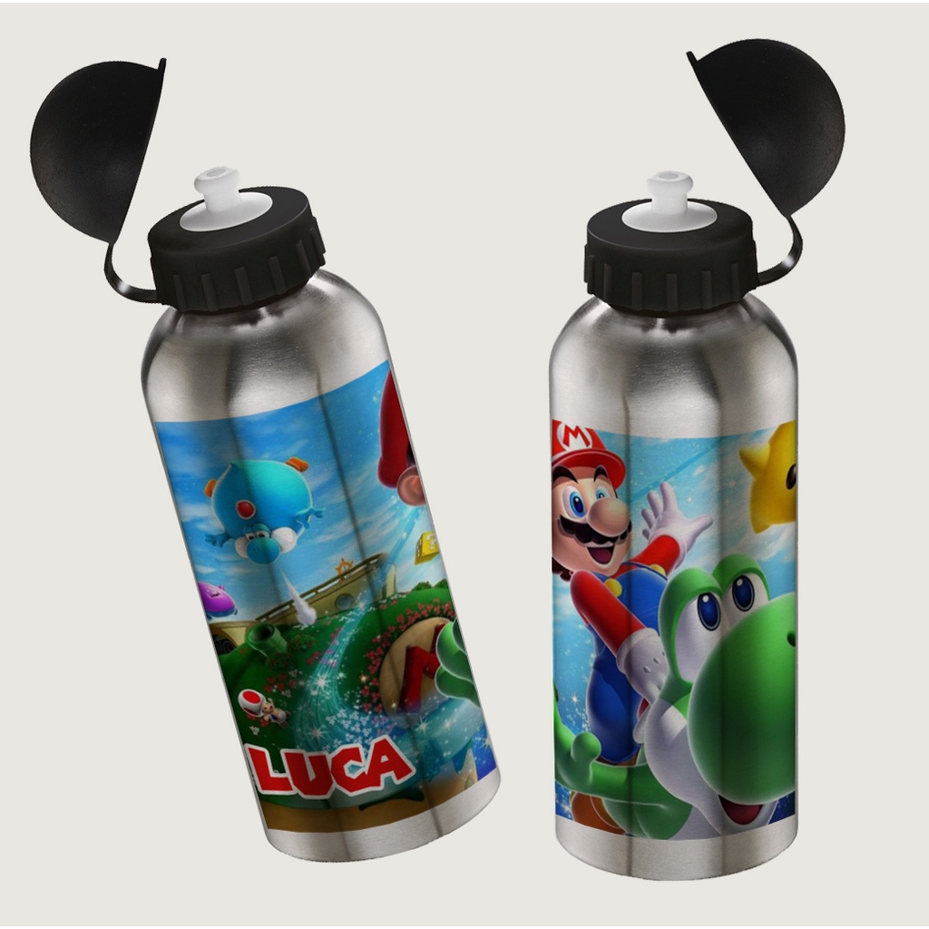 Garrafa Squeeze Personalizada Super Mario De Aluminio 500ml | Shopee Brasil
