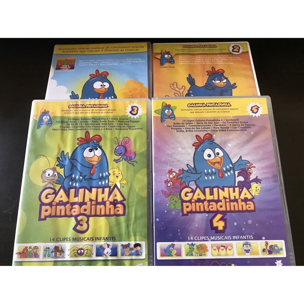 DVD GALINHA PINTADINHA VOL 1,2,3,4 (4 DVDs) USADOS | Shopee Brasil