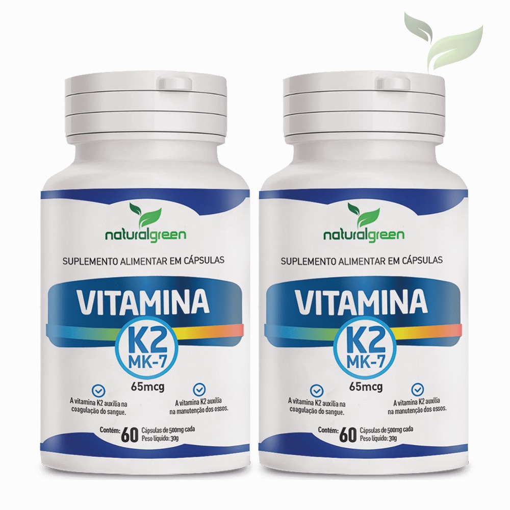 VITAMINA K2 MK7 120 CÁPS - 500MG - ORIGINAL NATURAL GREEN | Shopee Brasil