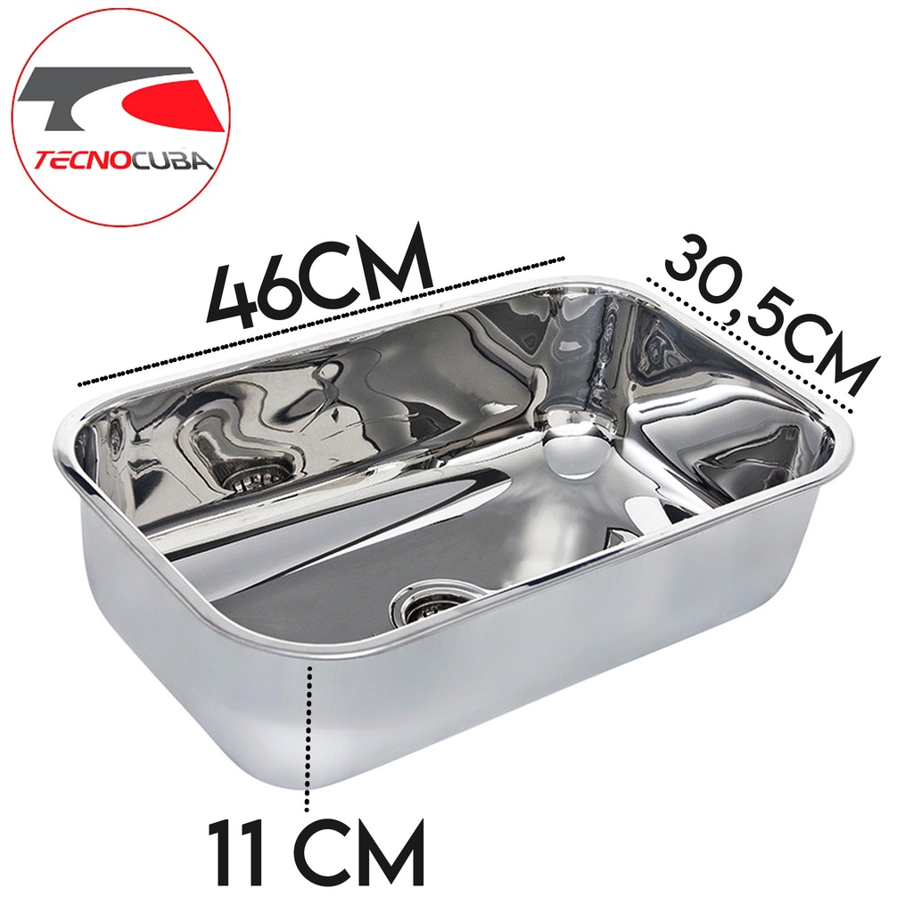 Cuba de Aço Inox Tecnocuba N 1 -11 46x30,5x11 Aço 430 Pia Cozinha ...