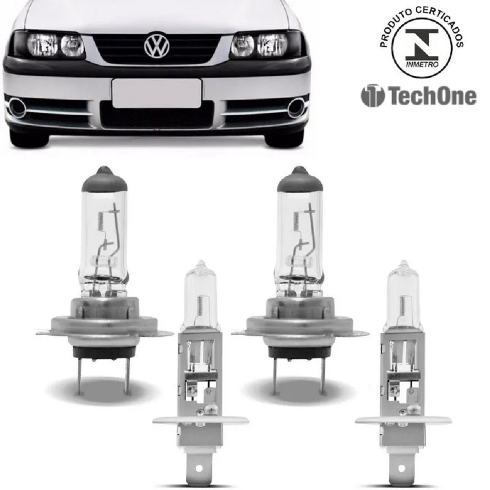 Kit Lampadas Gol G3 99 2000 2001 2002 2003 2004 2005 Farol Duplo H7 H1 ...