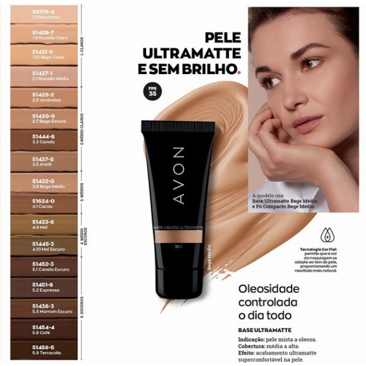 Base Líquida Avon Ultramatte 30ml/AVON | Shopee Brasil