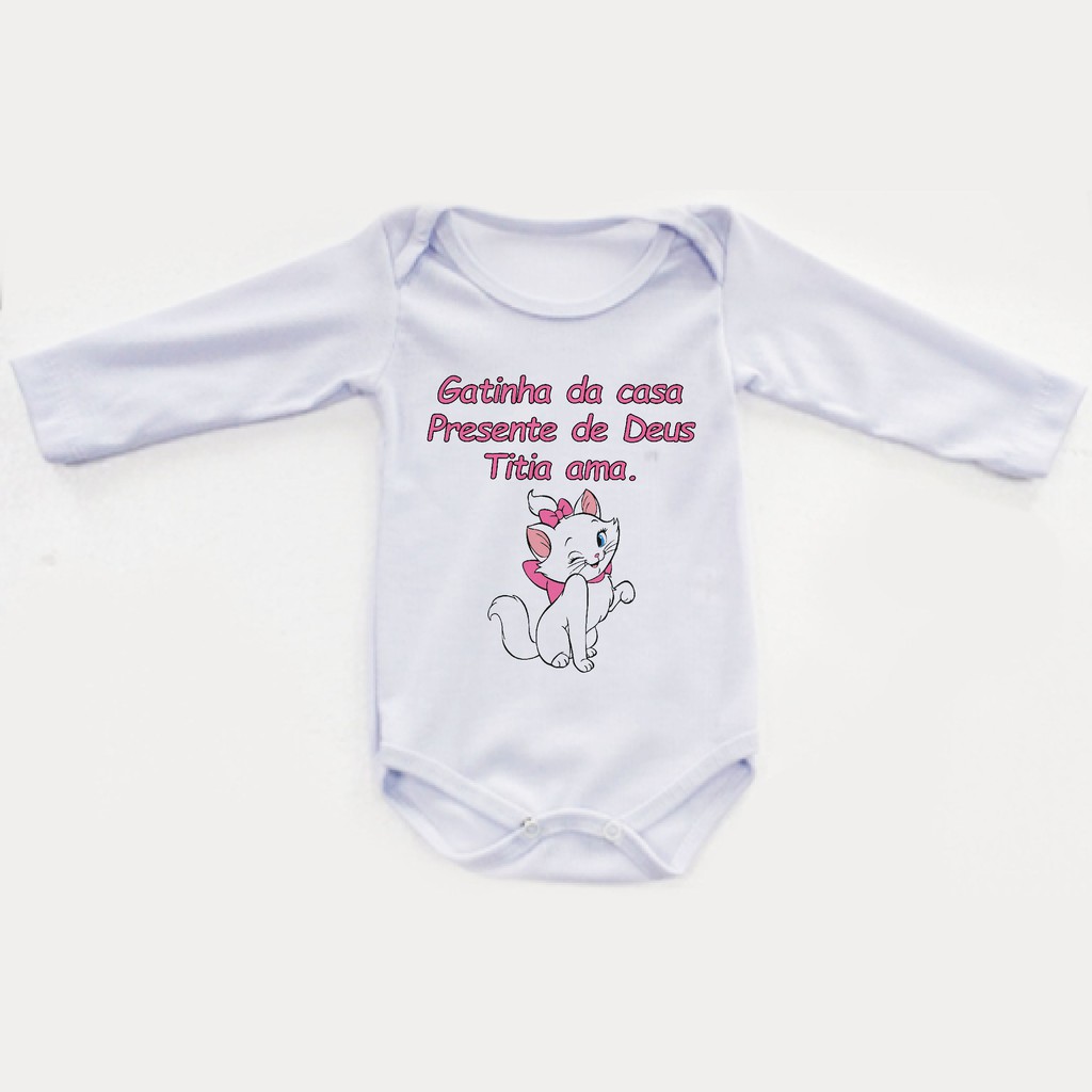 Body infantil Manga longa bebê criança Roupinha Frio Gatinha da casa ...