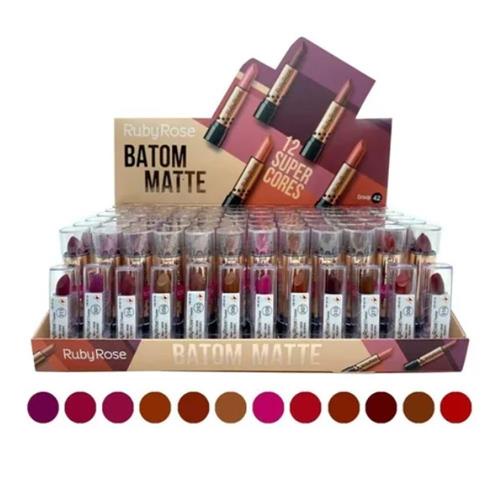 Batom Matte Ruby Rose - HB 8516 bala 24 CORES DISPONIVEIS PROMOÇÃO ...