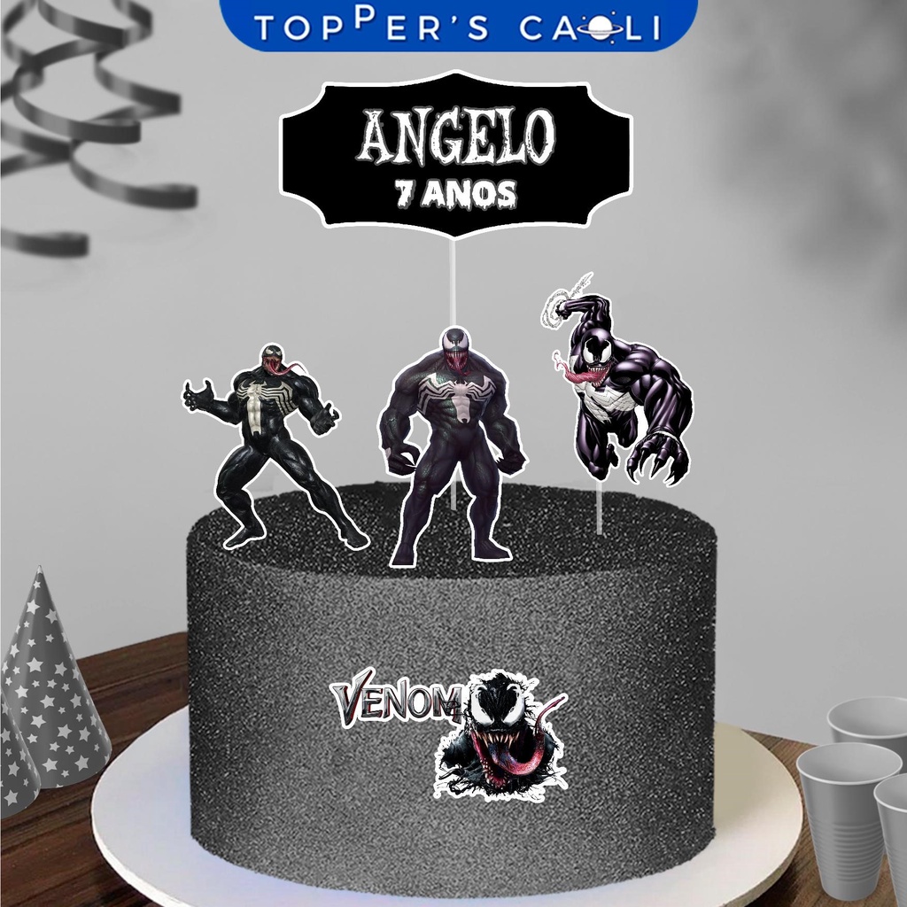 Topo de Bolo Venom (Topper) Decoração Festa | Shopee Brasil