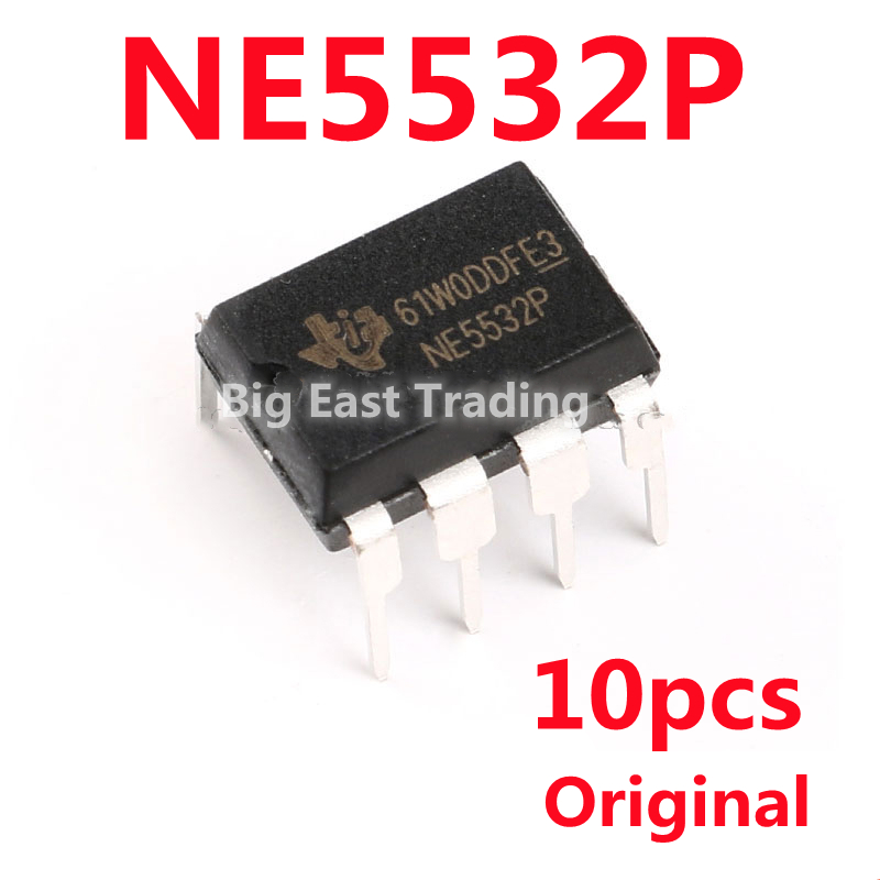 10pcs NE5532P Novo Plugue Reto original NE5532P chip Amplificador Operacional Duplo Baixo Ruído ...