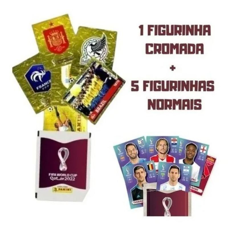 Figurinhas Copa do Mundo Kit 1 Cromada + 5 Normais | Shopee Brasil