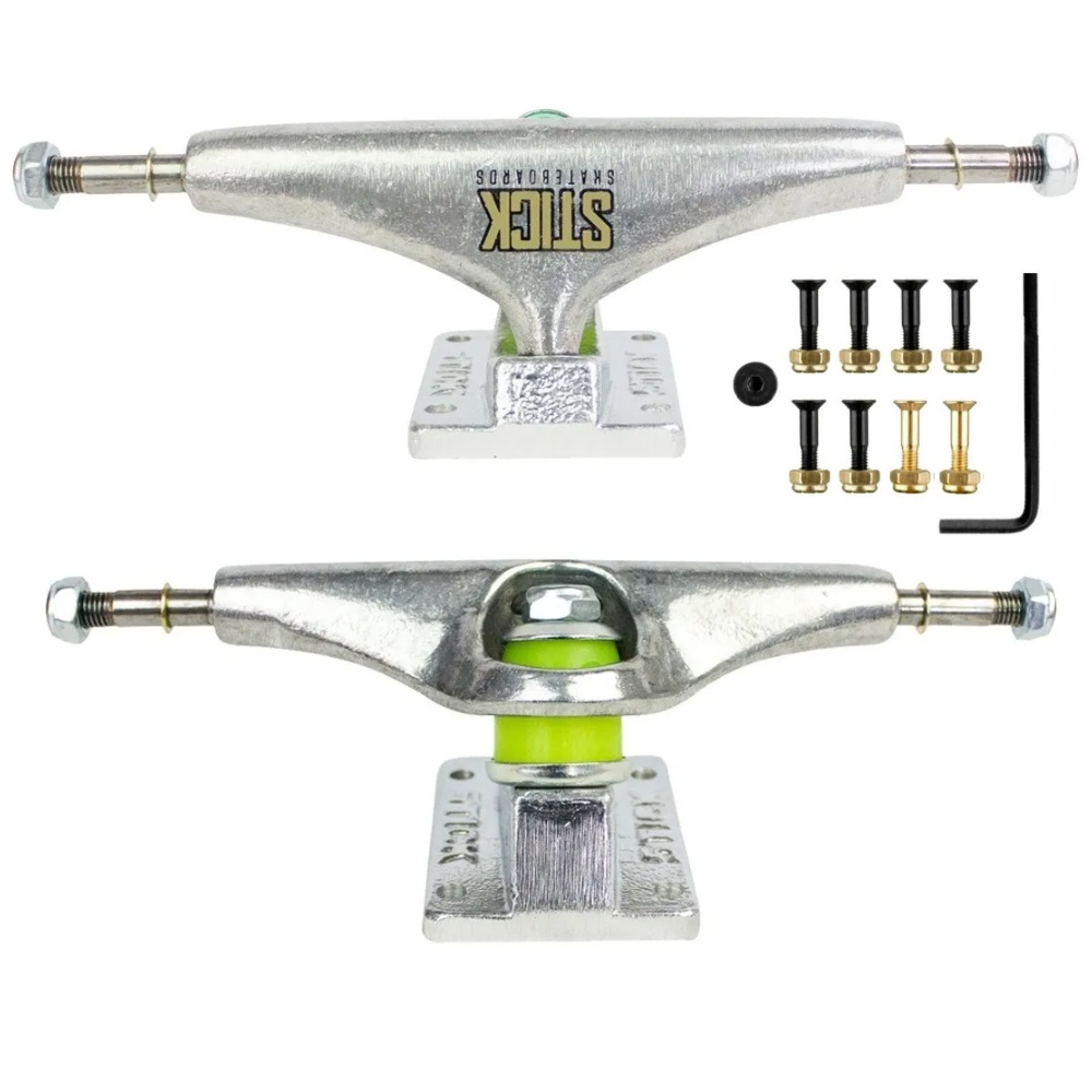 Truck Skate Stick Semi Pro 139mm Alumínio Silver + Parafuso de base ...