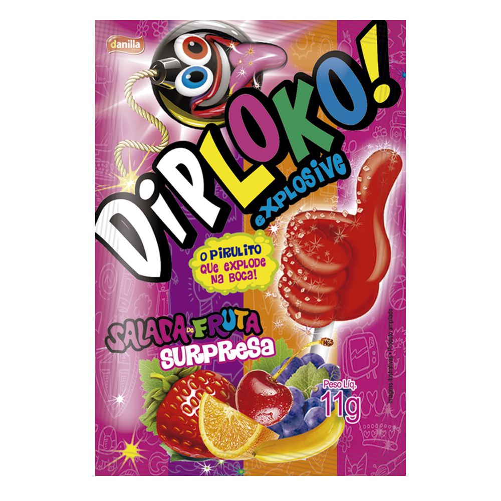 Pirulito Explosivo Dip Loko Boom Salada de Frutas - Diploko Explosive ...