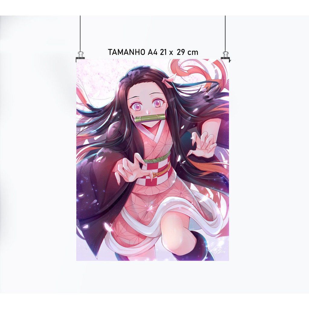 POSTER A4 NEZUKO KIMETSU NO YAIBA | Shopee Brasil