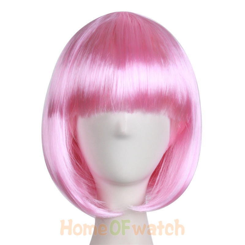 Peruca Chanel Rosa Curta Cosplay Festa Fantasia Carnaval - Escorrega o ...