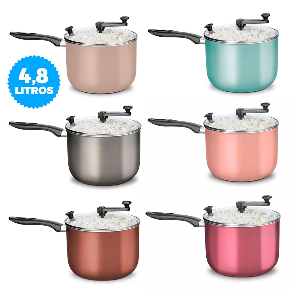 Pipoqueira MTA Supra Colors Antiaderente 4,8L c/ Tampa de Vidro ...