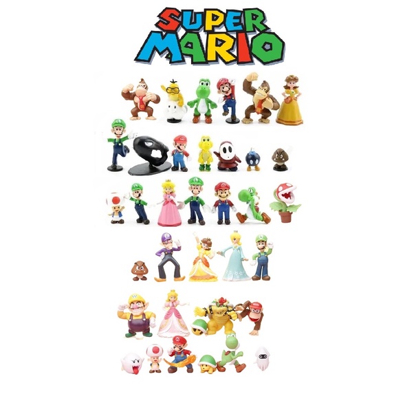 Turma do Mário Bros. - Toad Mario Luigi Bowser Yoshi Toad | Shopee Brasil