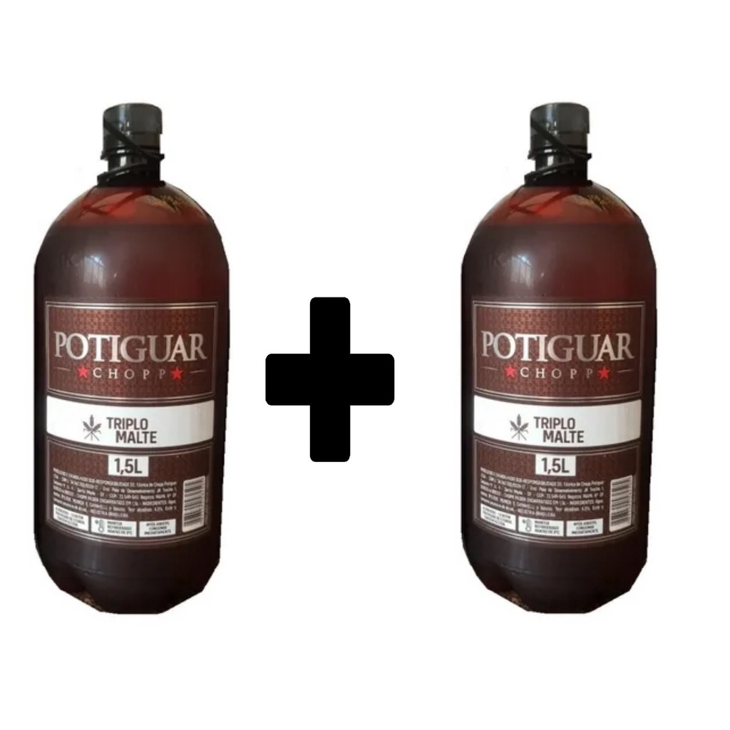Kit 2 Bebida Potiguar Chopp Original Triplo Malte 1,5L - Super Oferta ...