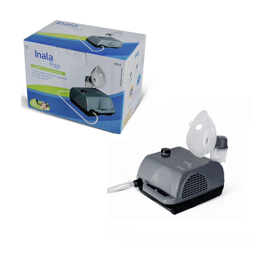 Inalador A Ar Comprimido Inala pop Omron cinza NEC704 moderno fácil de ...