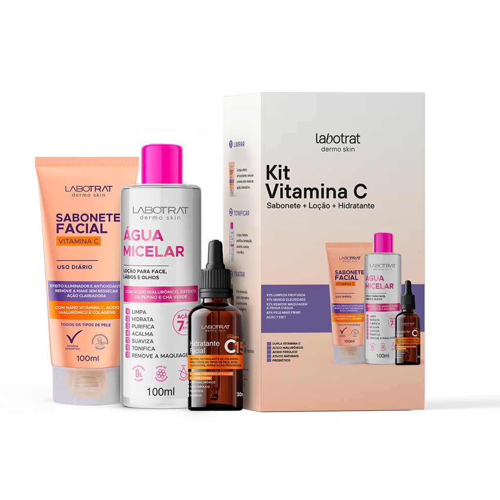 Kit labotrat vitamina C para cuidados com o rosto | Shopee Brasil