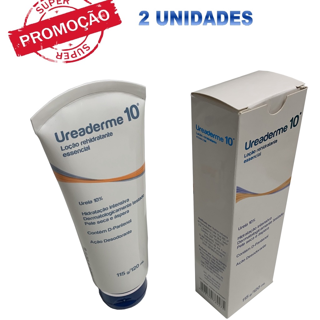 KIT COM 02 Loção Ureaderme 10% Ureia 120ml Creme Hidratante +Cheiroso D ...