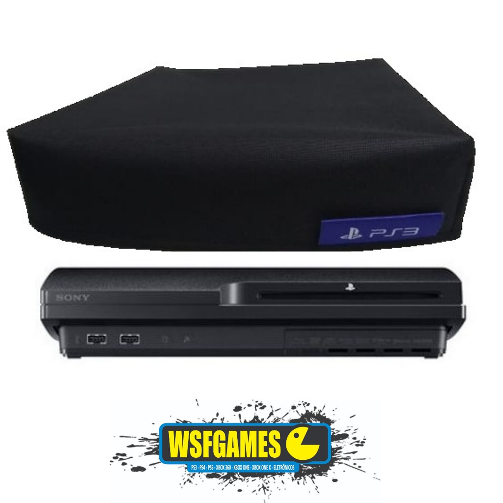 Capa Skin Para Playstation 3 Slim Preto Anti Poeira Impermeável ...