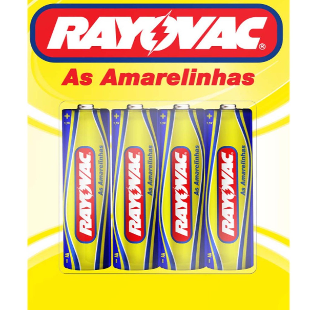 Kit 4 Pilhas AA ou AAA Comum Rayovac Amarelas | Shopee Brasil