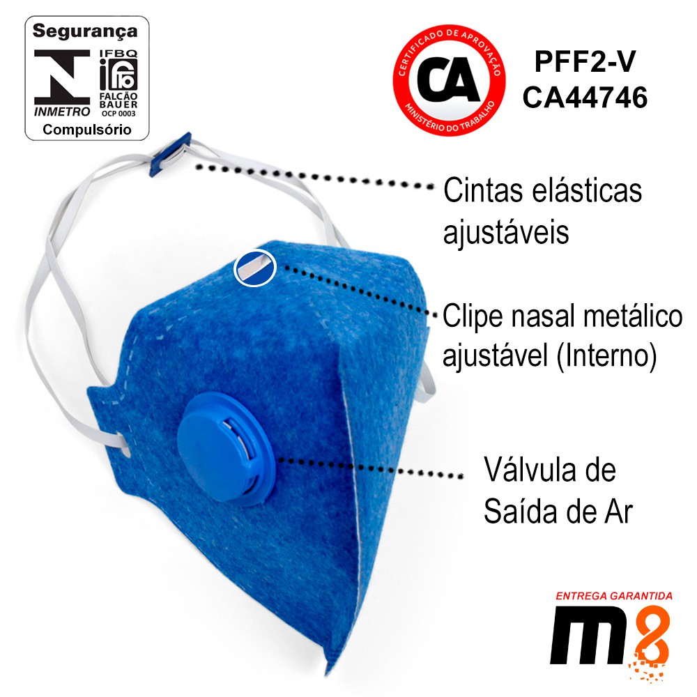Máscaras Respiratória PFF2-V com Válvula mascara N95 - 25 Unidades | Shopee Brasil