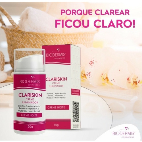 CLAREADOR DE MANCHAS MELASMA NOITE - 30 g - CLARISKIN BIODERMIS ...
