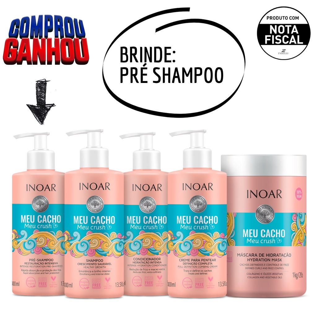 Inoar Meu Cacho, Meu Crush Kit Completo (5 Produtos) | Shopee Brasil