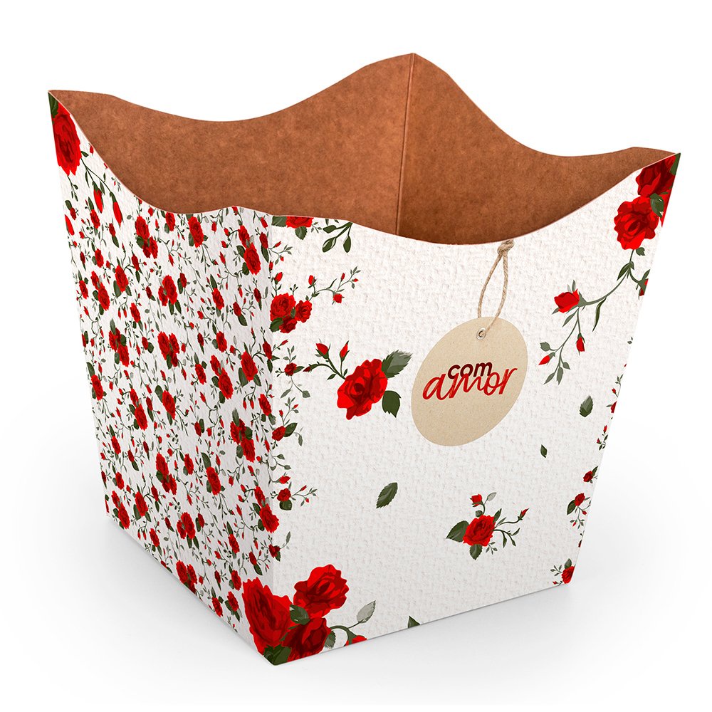 Kit 10 Cachepot Papel Decorado, Pote 11/12, Floral Atlanta. (T1 ...