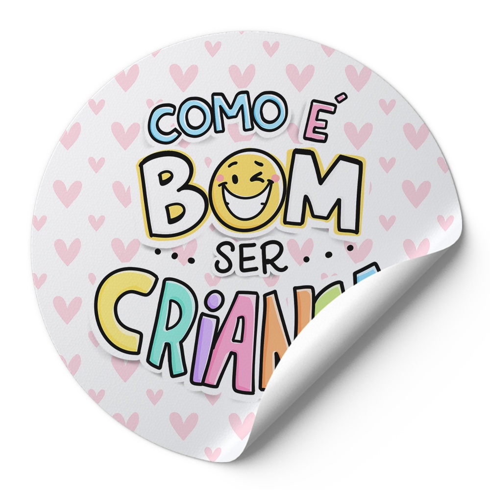 840 Tag Etiquetas Adesivos Para Embalagens Redonda Dias Das Crianças ...