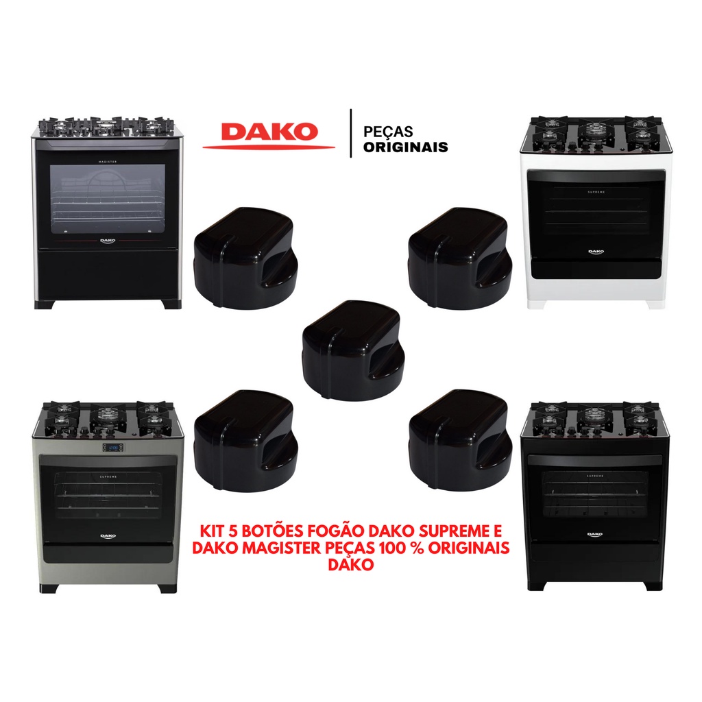 KIT COM 5 BOTÕES FOGOES DAKO SUPREME E DAKO MAGISTER 100 % ORIGINAIS ...