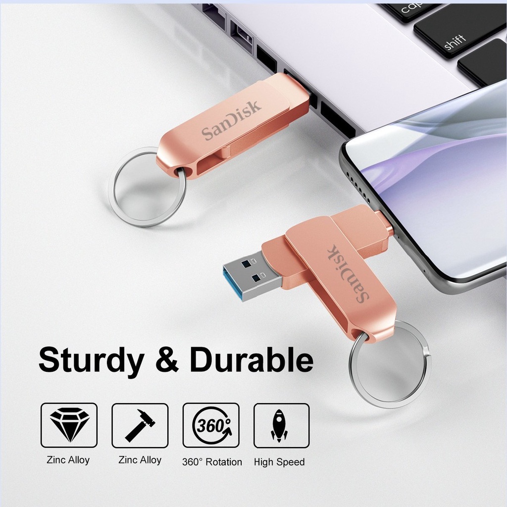 Waterproof Sandisk 2TB 2IN1 OTG Flash Drive Type-C Smart Phone PenDrive ...