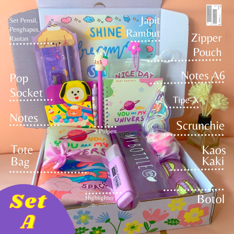 BT21 STUDENTS STARTER PACK Papelaria BT21 Caixa De Presente BTS Pelo ...