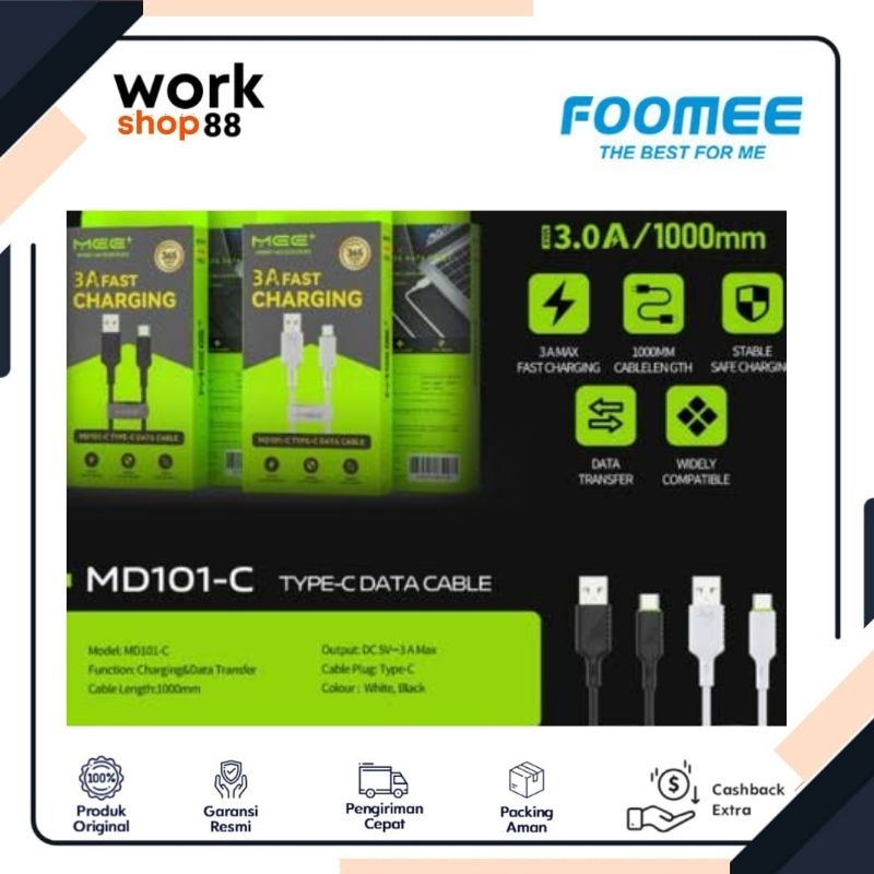Foomee Meet + MD101-C Android Tipo 3A Cabo De Dados De Carregamento ...