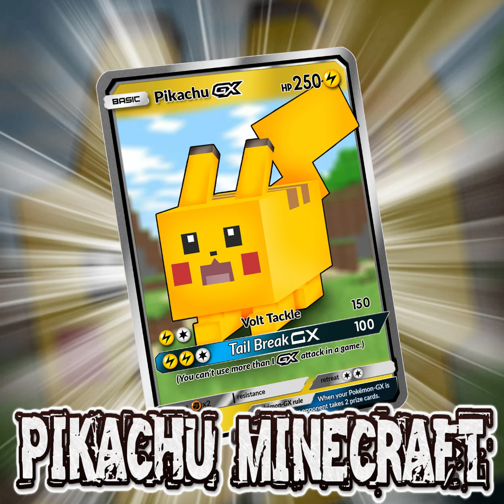 Cartão Pokémon TCG Holograma Especial PIKACHU MINECRAFT | Shopee Brasil