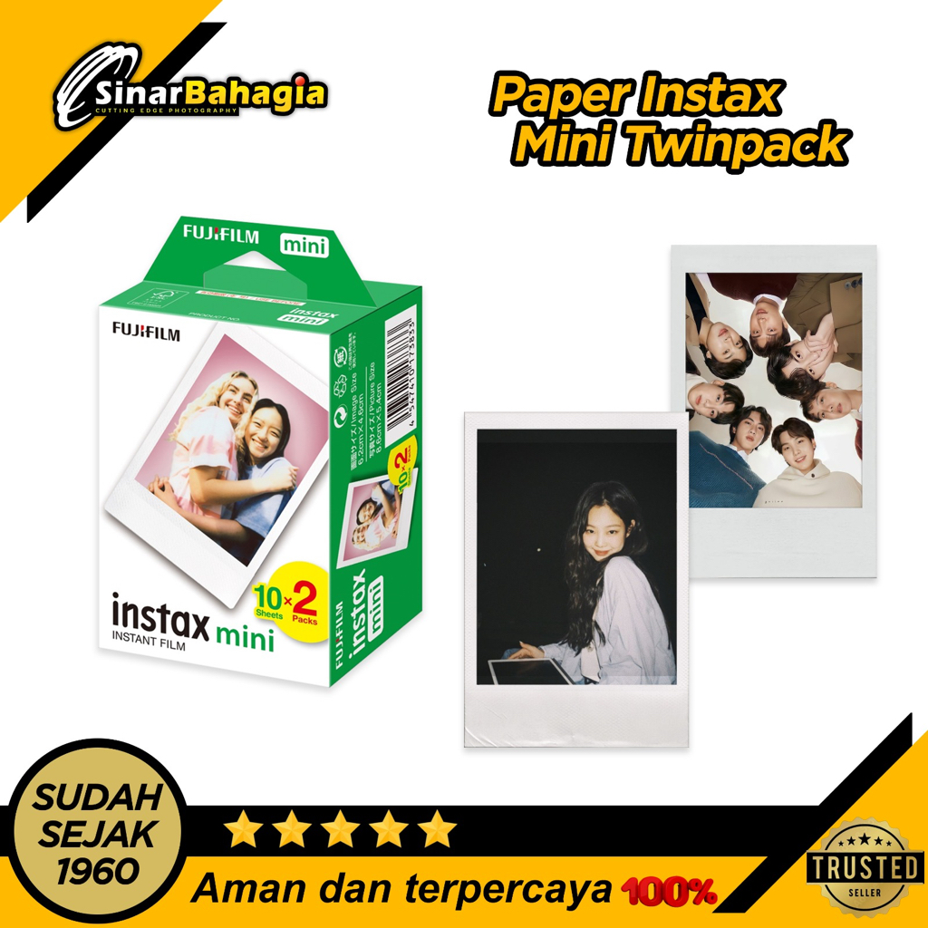 FUJIFILM instax mini Papel Liso twinpack refil 2x10 Folhas (exp 2025 ...